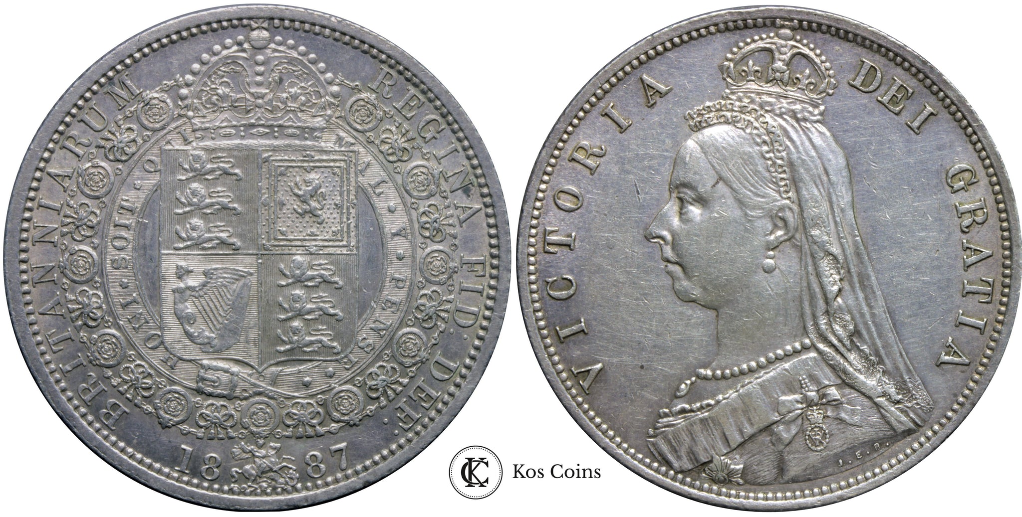 1887 Victoria Half Crown Jubilee head – Kos Coins