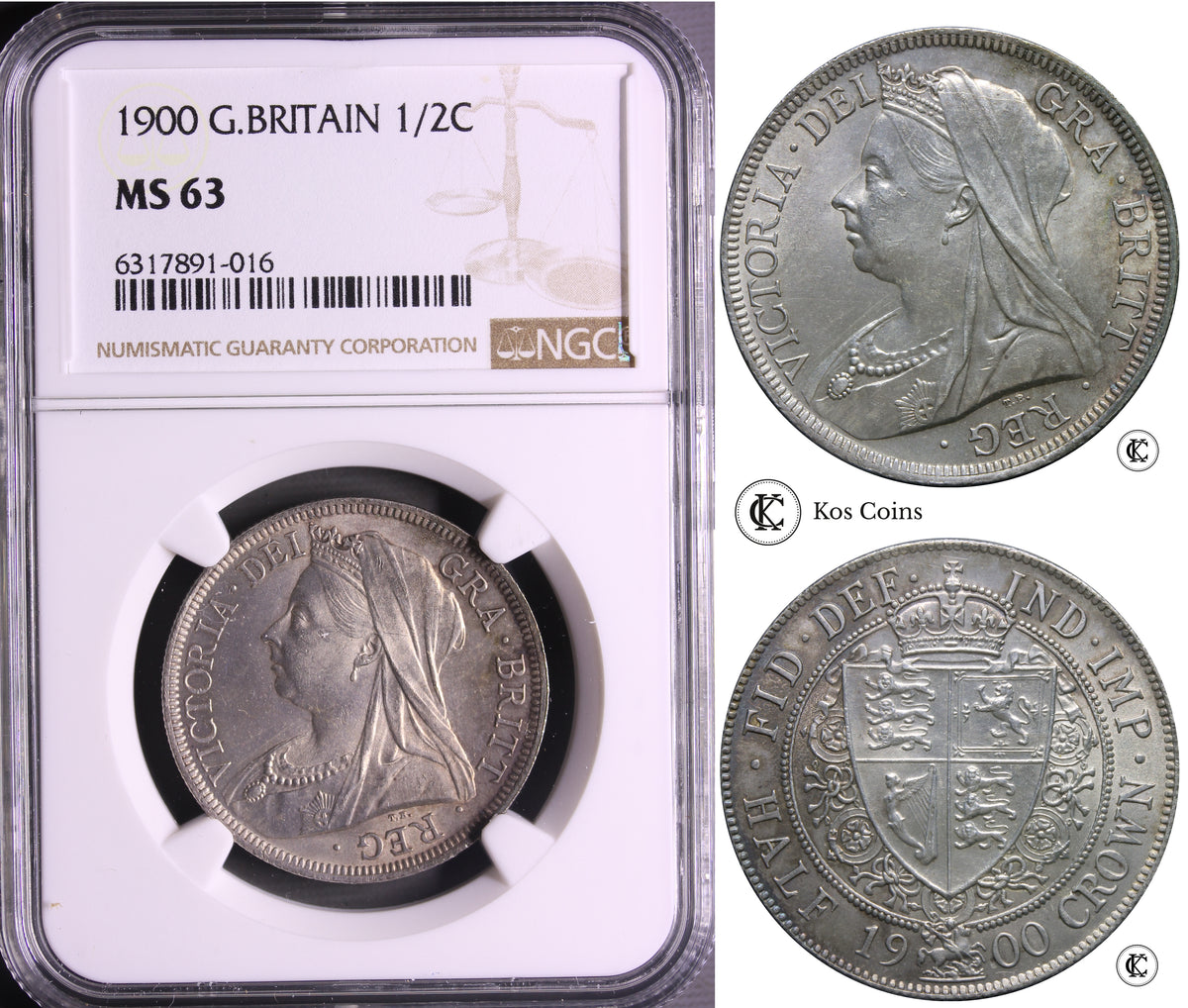 1900 Victoria Half Crown MS 63 – Kos Coins